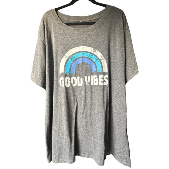 Tops | Super Soft Relaxed Fit Good Vibes Tshirt 4x 29 Pit To Pit | Poshmark